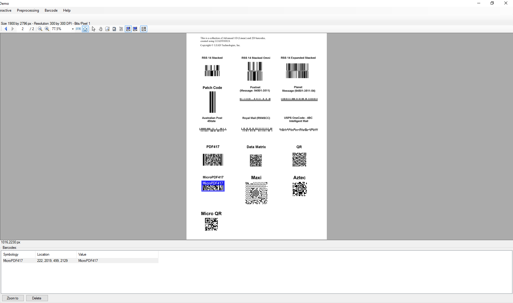 MicroPDF417 SDK Technology | LEADTOOLS