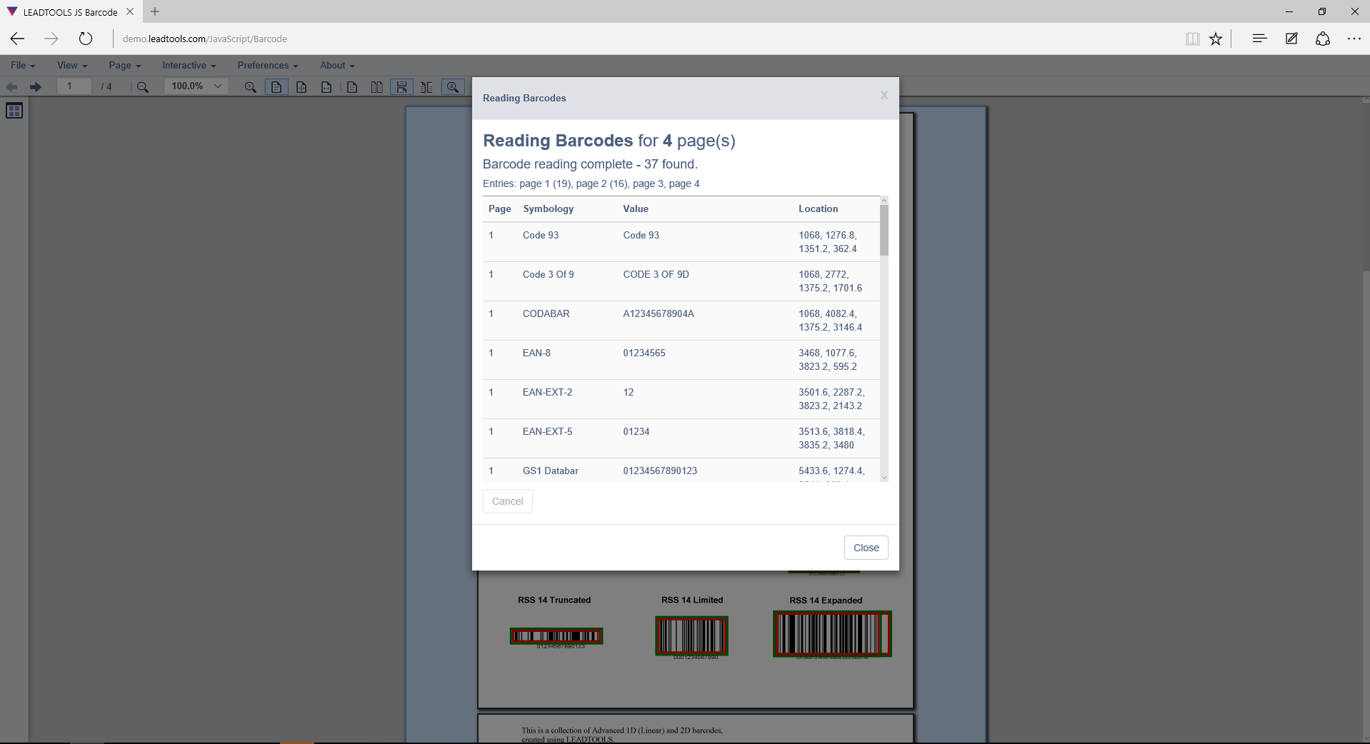 Barcode Web Services Leadtools