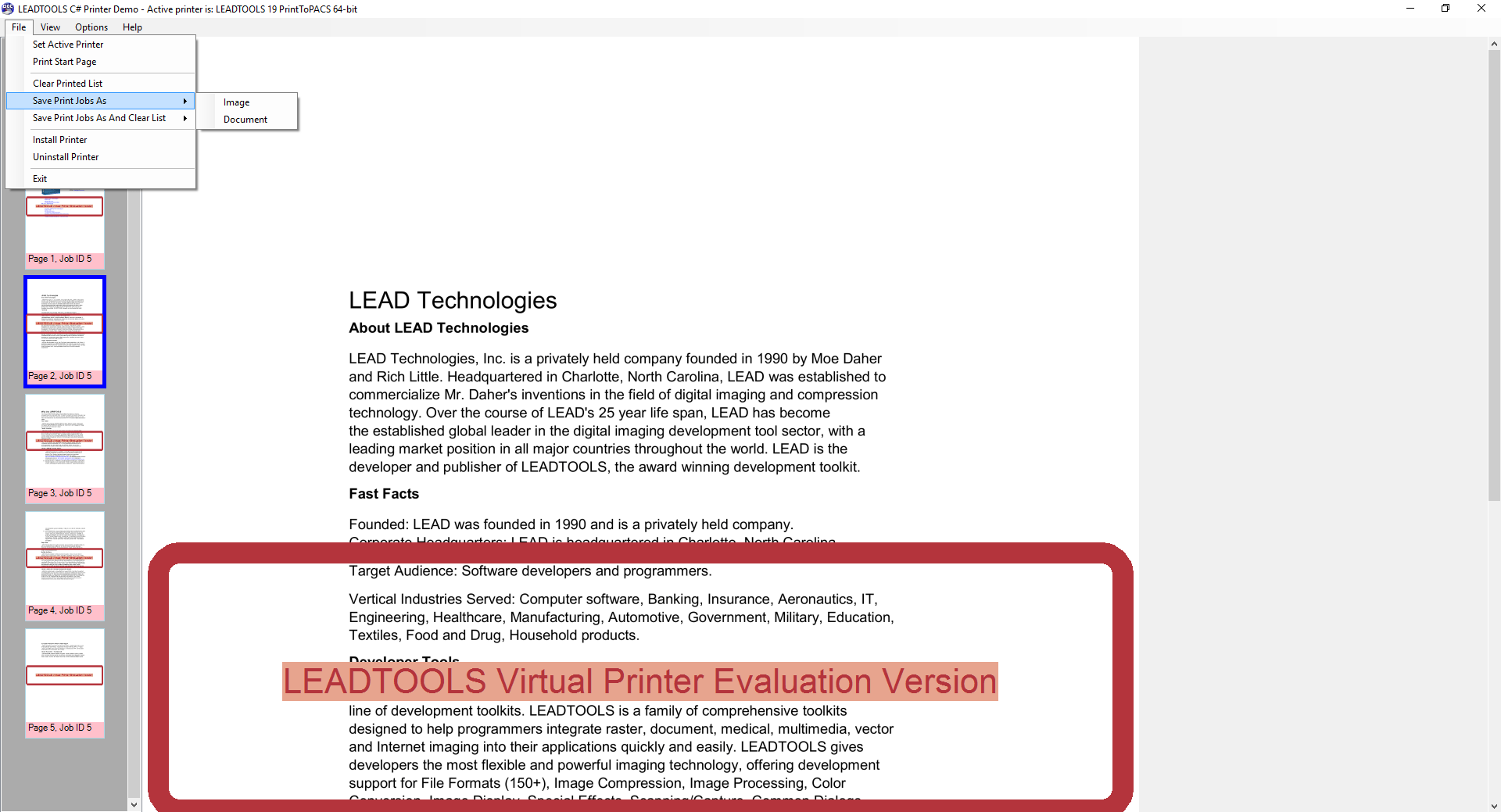 Virtual Printer Sdk Technology Leadtools
